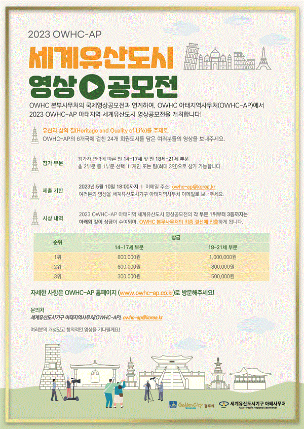 2023 OWHC-AP 아태지역 세계유산도시 영상 공모전